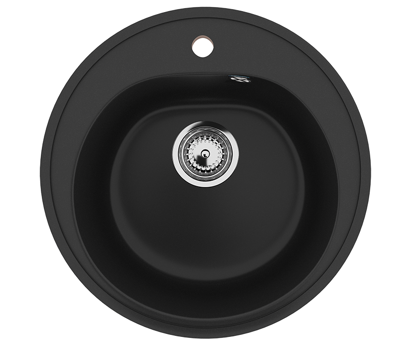 Кухонная мойка ULGRAN U-101 круглая с отверстием под смеситель